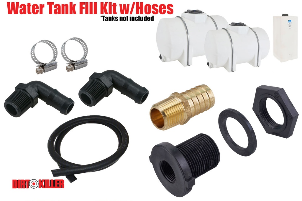 Water Tank Fill Kit, Includes Hose and Fittings | Dirt Killer